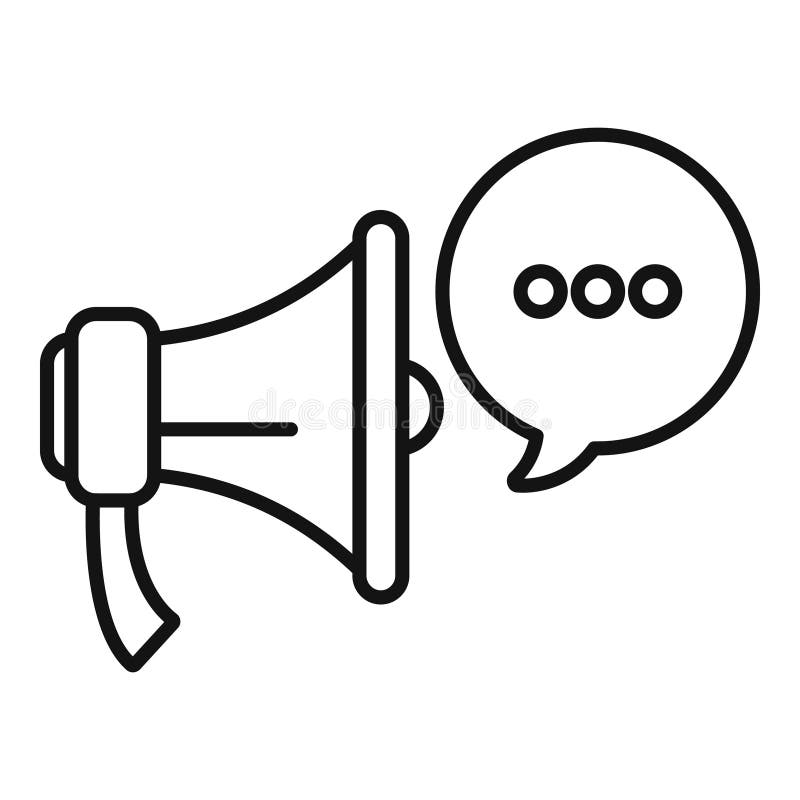 Megaphone and Speech Bubble Icon Stock Vector - Illustration of vector ...