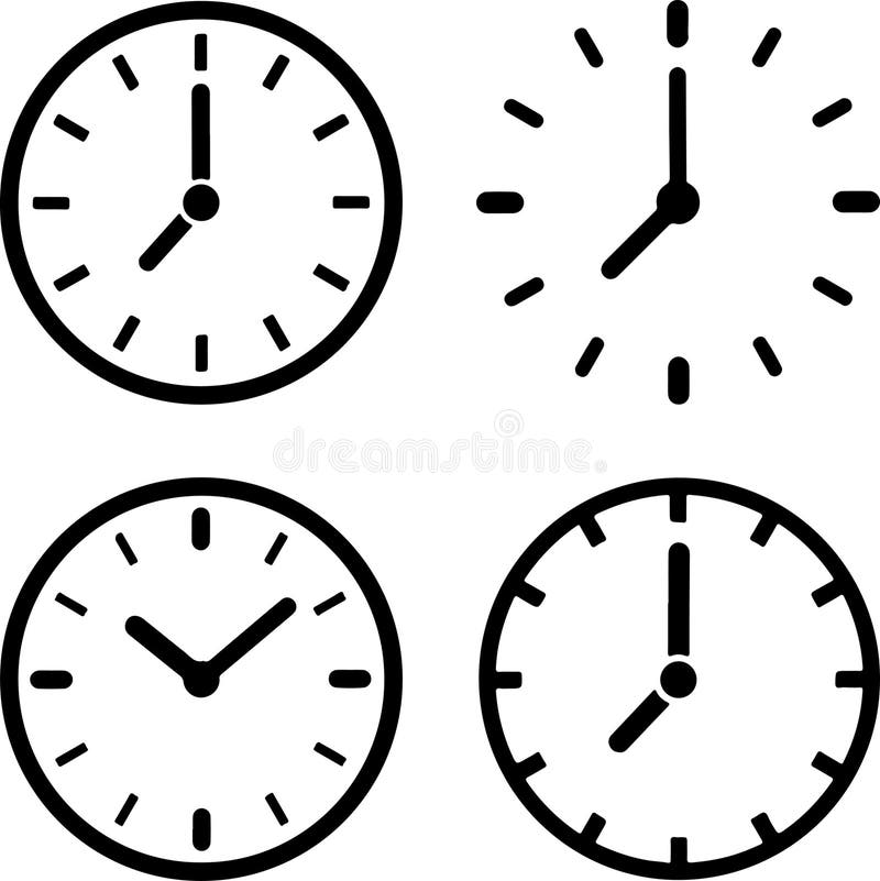 Icon Set of Remaining Time on Clock, Countdown, Stopwatch, Time, Timer ...