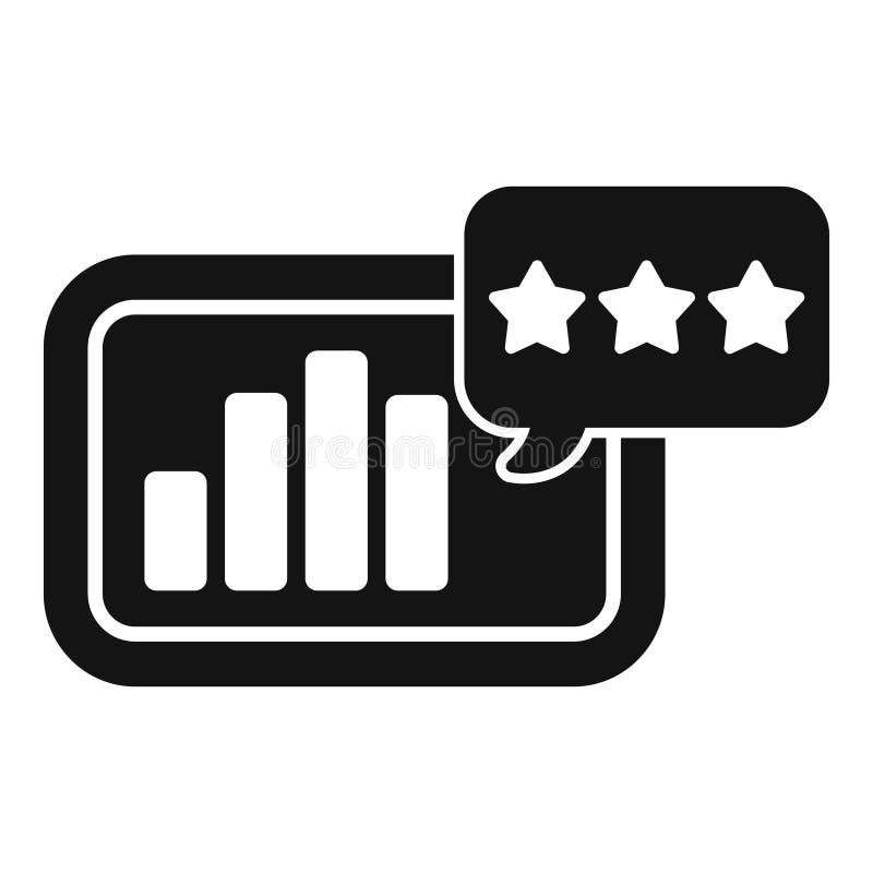 Customer Satisfaction Rating Icon with Stars and Chart Stock Vector ...