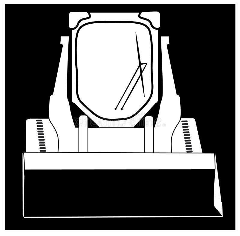 Black and White Icon Skid Steer Loader Stock Vector - Illustration of ...