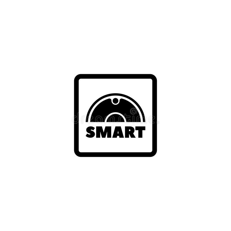 A Black and White Icon of a Smart Vacuum Cleaner. Stock Vector ...