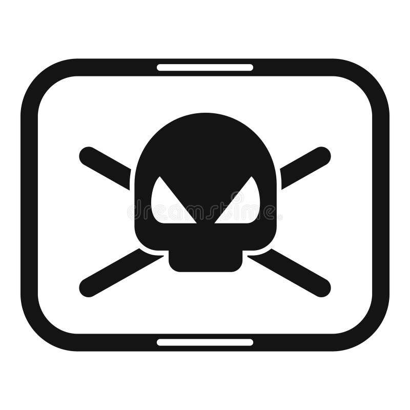 Smartphone Showing Skull Warning Sign Indicating Cyber Danger Stock ...