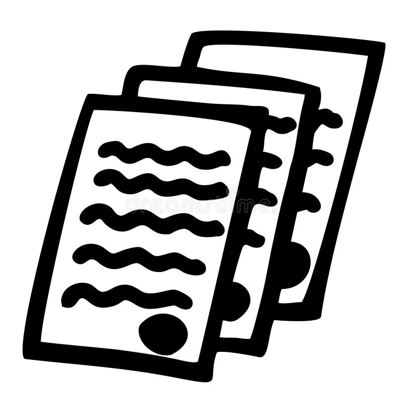 Black and White Icon of a Stack of Legal Documents, Vector Illustration ...