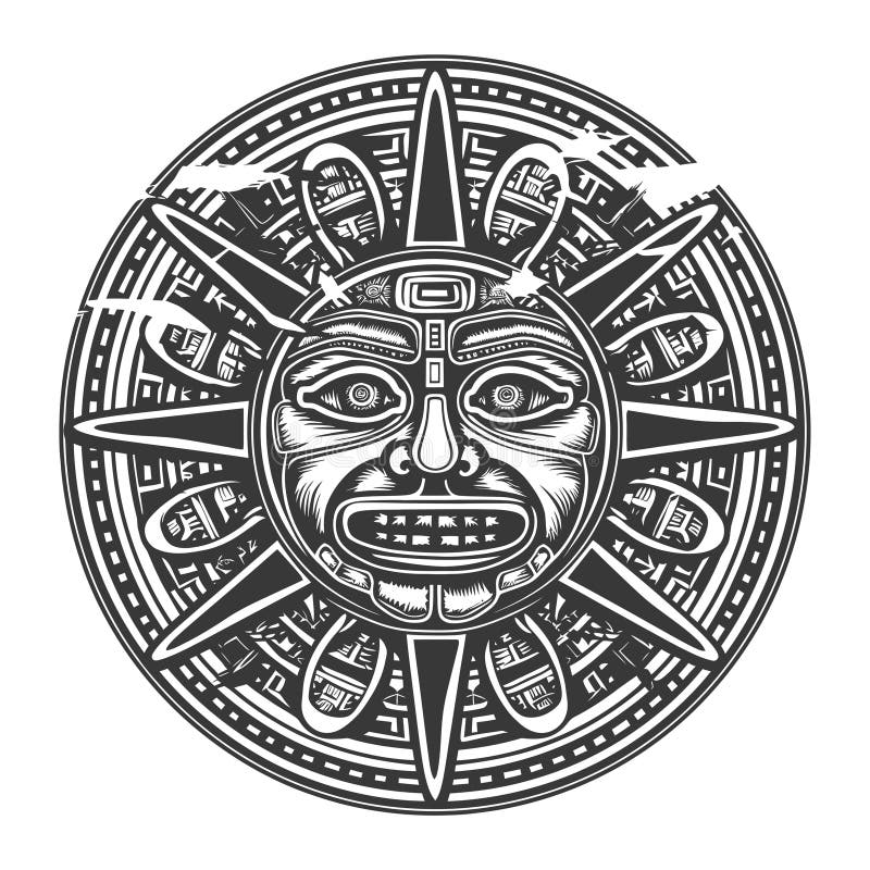 Intricate Aztec Sun God Mandala Design, Ancient Tribal Art Stock Vector ...