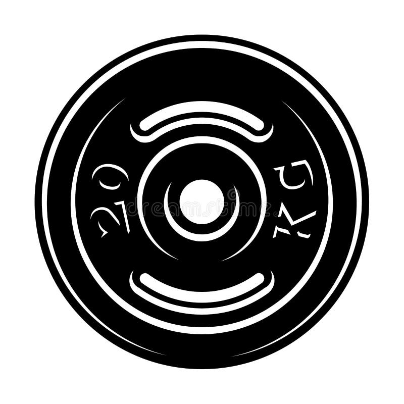 Black and White Illustration of a Barbell Disk Stock Vector ...