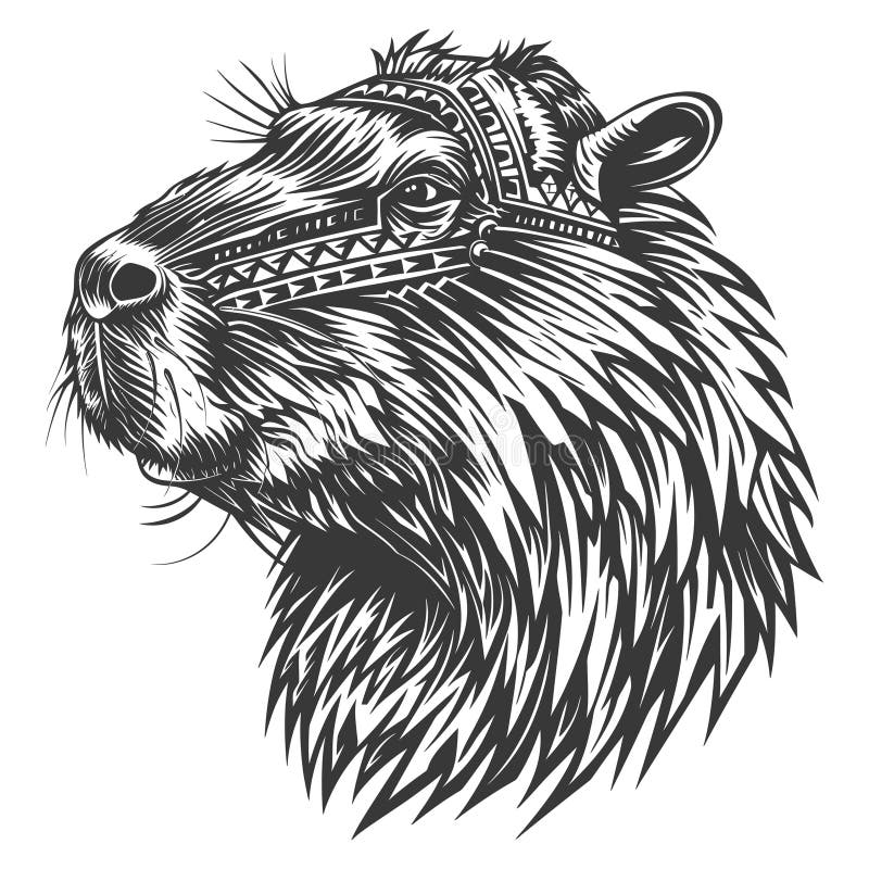 AI-Generated Capybara Portrait Stock Vector - Illustration of geometric ...