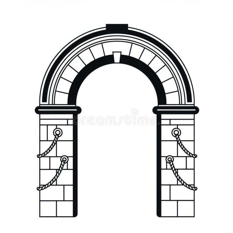 Classical Arch with Greek Ionic Columns Stock Vector - Illustration of ...