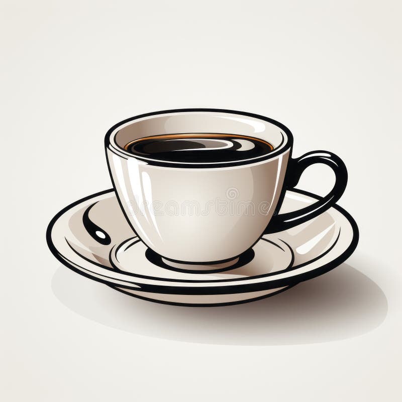 Intense Shading Vector Illustration of Coffee Cup Stock Illustration ...