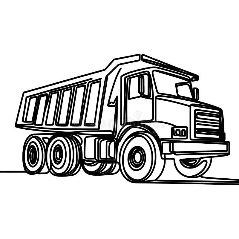 Dump Truck Black White Stock Illustrations – 2,731 Dump Truck Black ...