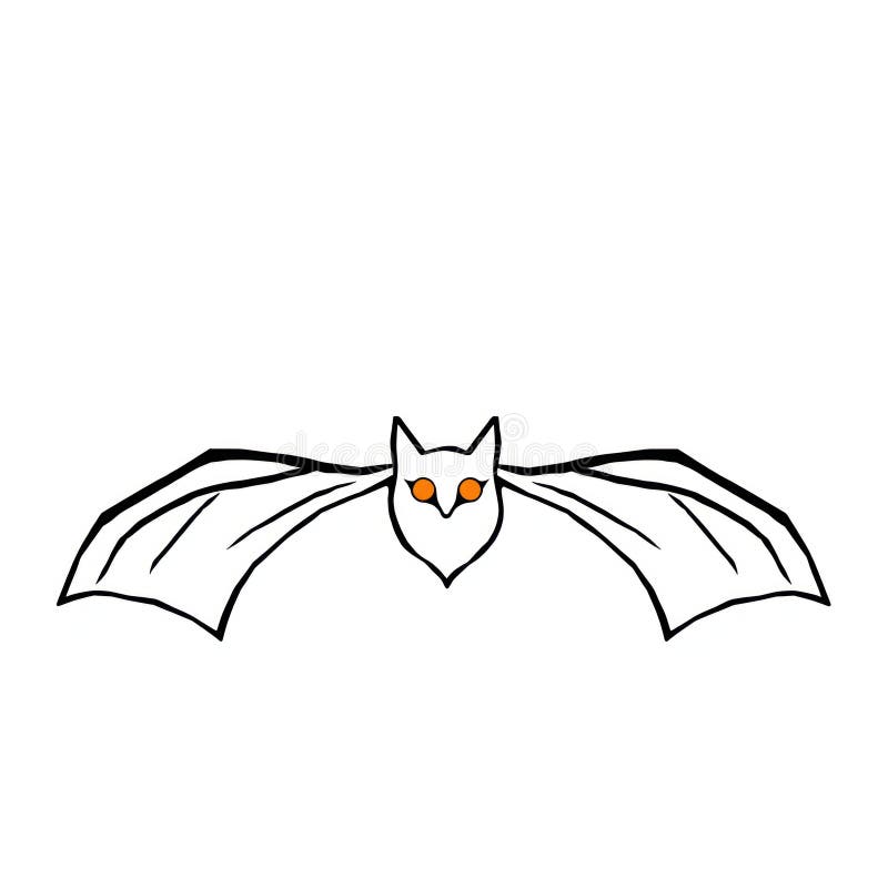 Halloween Bat Illustration Flying with Glowing Orange Eyes. AI ...