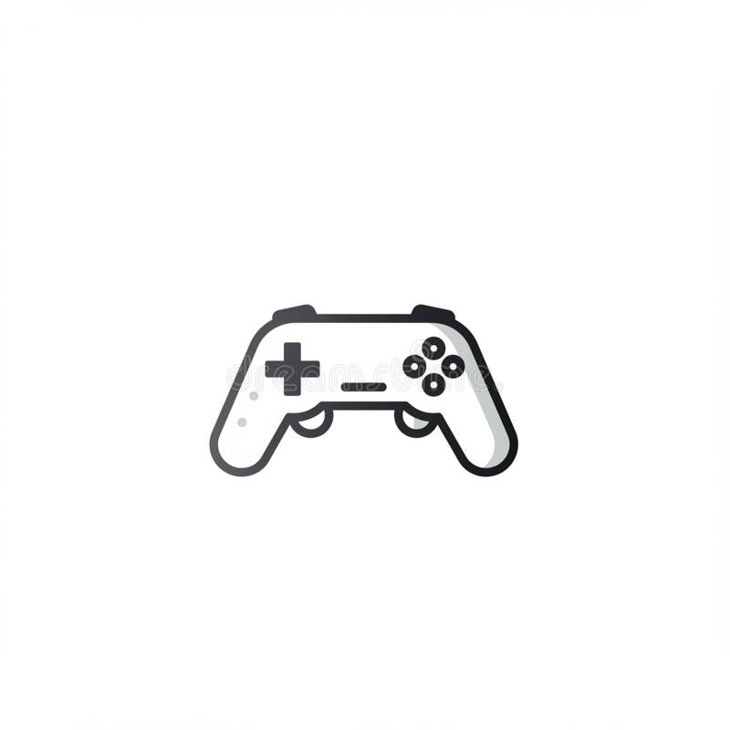 Black and White Illustration of a Game Controller. Features Include Two ...