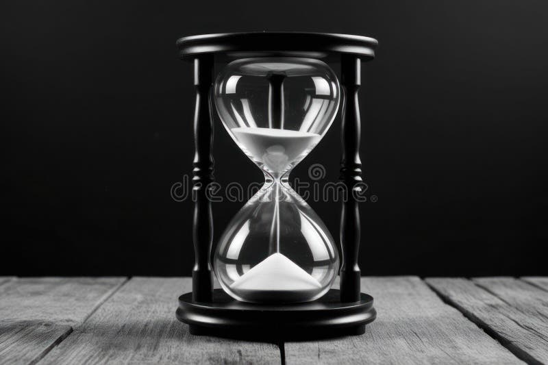 A Black and White Illustration of an Hourglass, Symbolizing the Passage ...