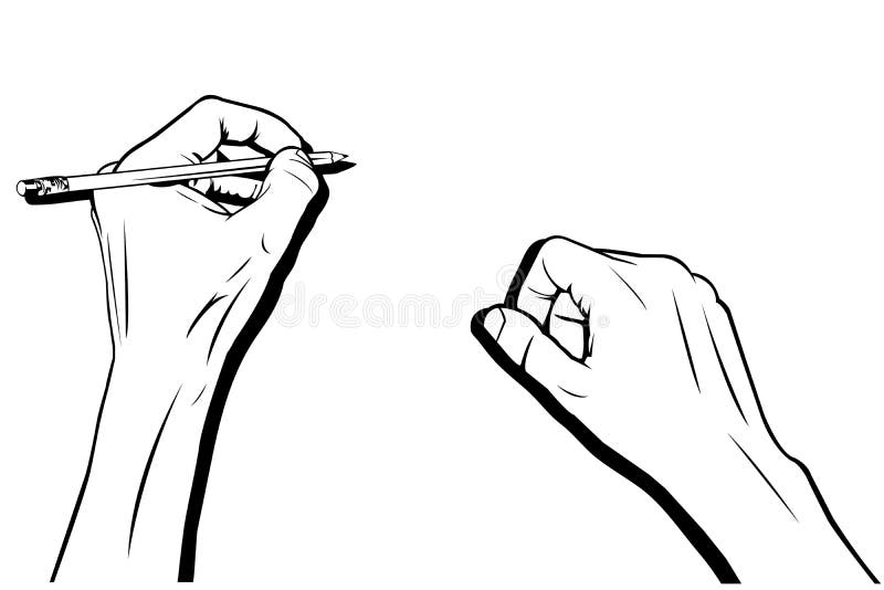 Left Hand Drawing With A Pencil