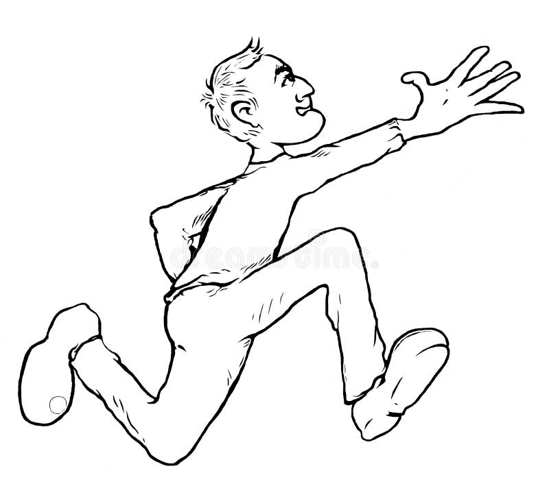 Man running and catchig stock illustration. Illustration of arms ...