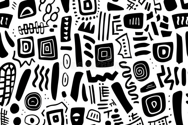 A Black and White Illustration of Multiple Symbols, Ideal for Use in ...