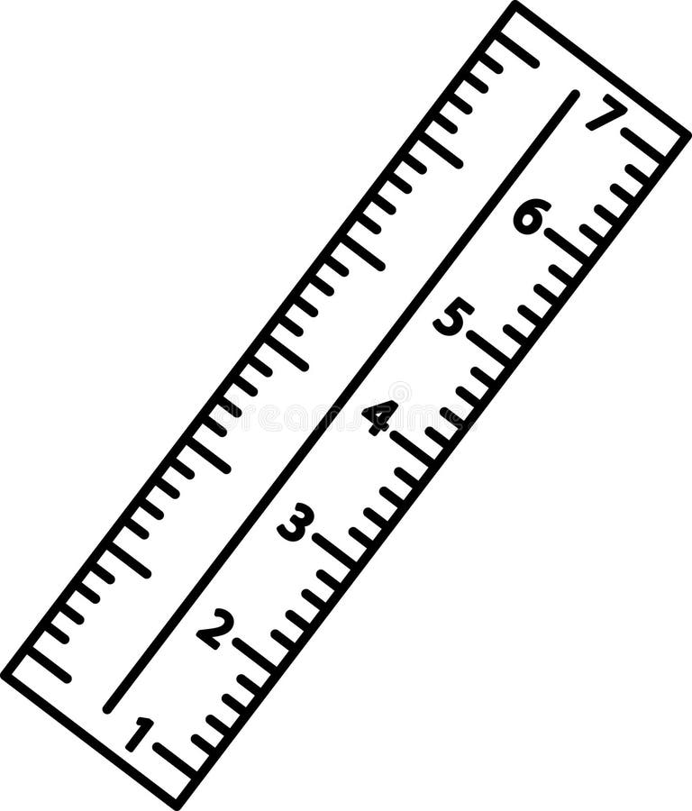 Black and White Illustration of a Ruler Stock Vector - Illustration of ...