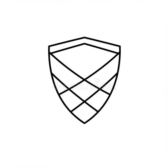 Black and White Illustration of a Shield Emblem with Geometric Patterns ...