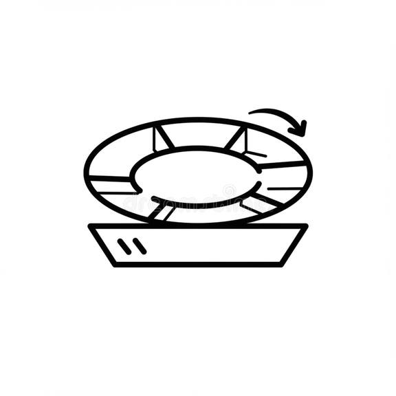 Black and White Illustration Showing a Rotating Plate or Platform on a ...