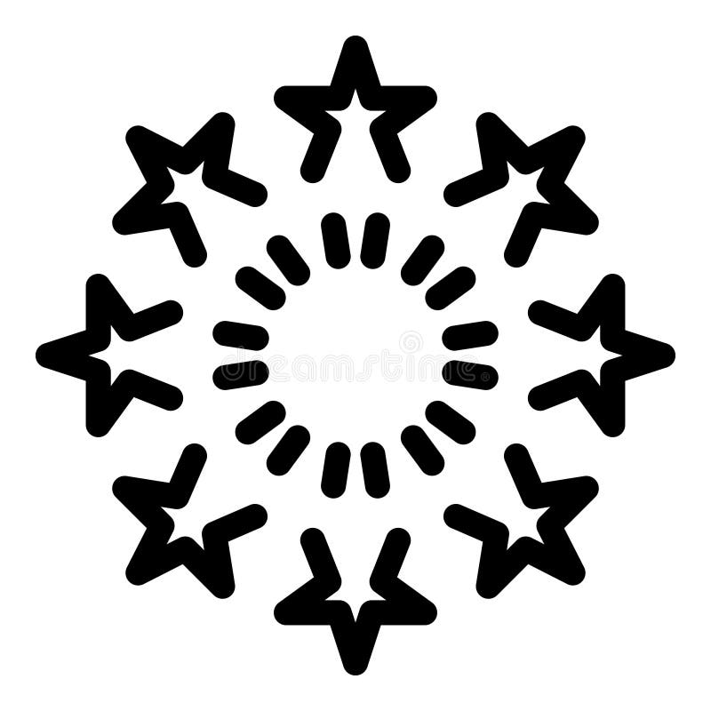 Star in Circle Pattern, Simple Style Stock Vector - Illustration of ...