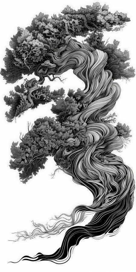 Twisted Wood Line Drawing Stock Illustrations – 68 Twisted Wood Line ...