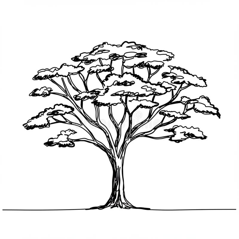 Drawing of a Broad Bush stock vector. Illustration of shrub - 276077639