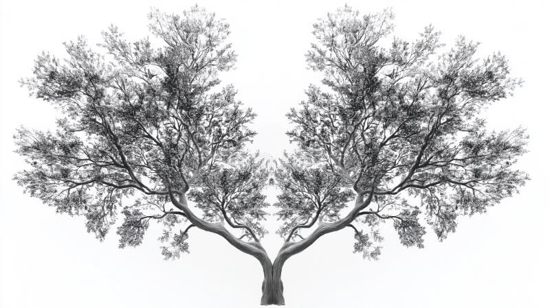 Black and White Illustration of a Tree. Stock Illustration ...