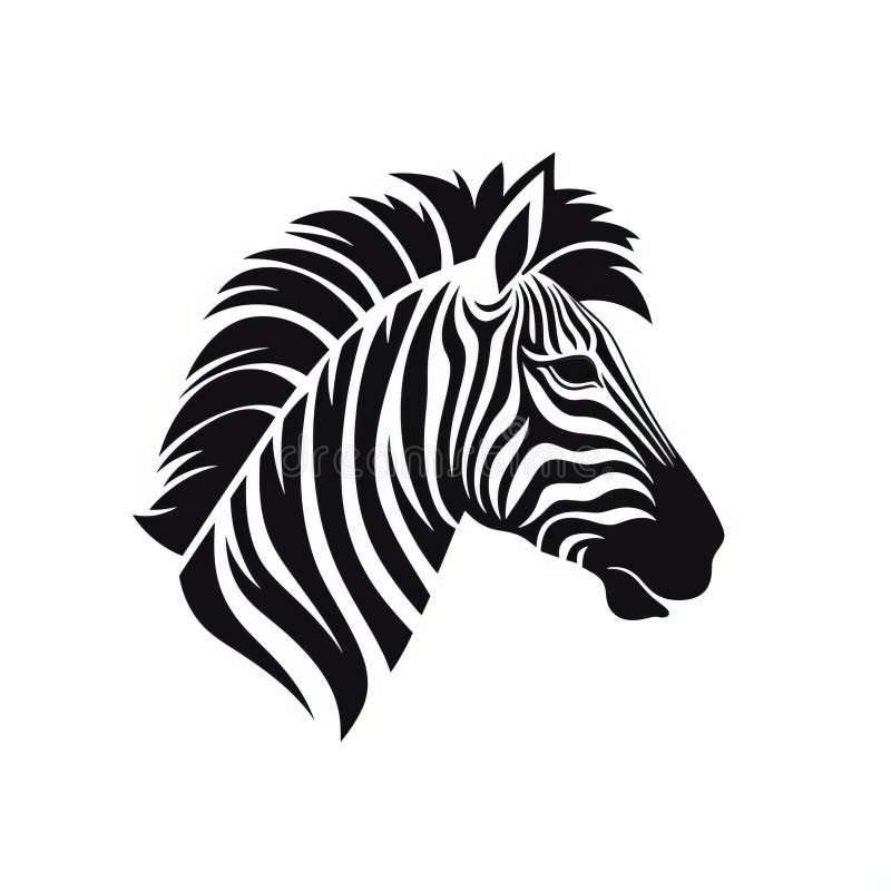 Zebra Head Logo Vector Illustration - Free Transparent Stencil Art ...