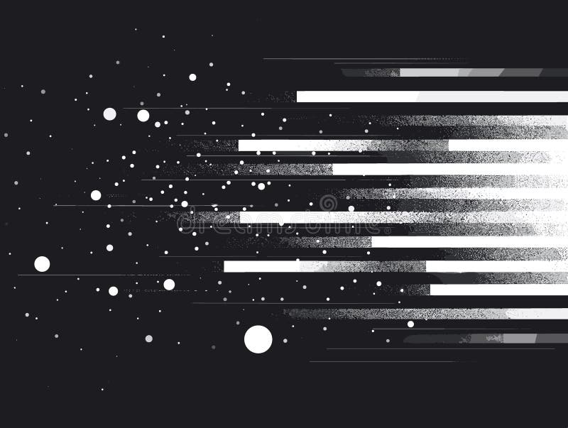 Black and White Image of a Blurry Line with White Dots Stock Vector ...