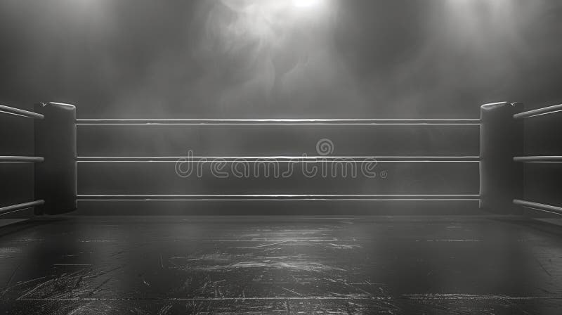 Black and White Image of a Boxing Ring Stock Photo - Image of intense ...