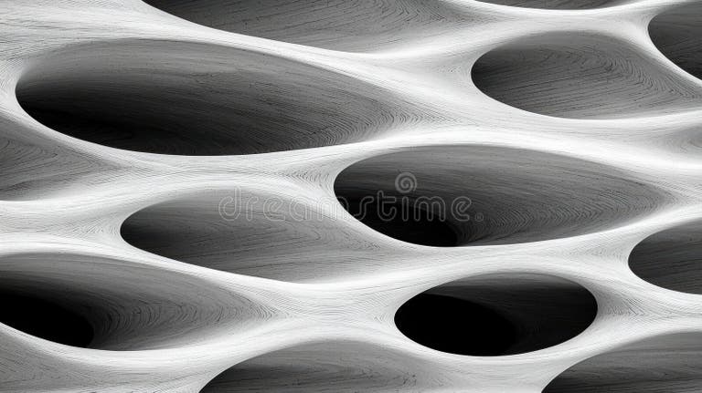 A Black and White Image of a Complex, Organic Structure with a Network ...