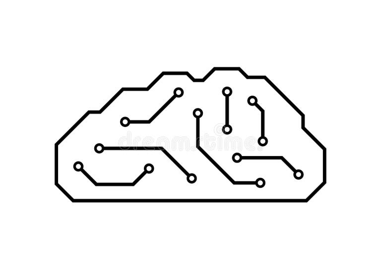 A Black and White Image of a Computer Chip Stock Vector - Illustration ...