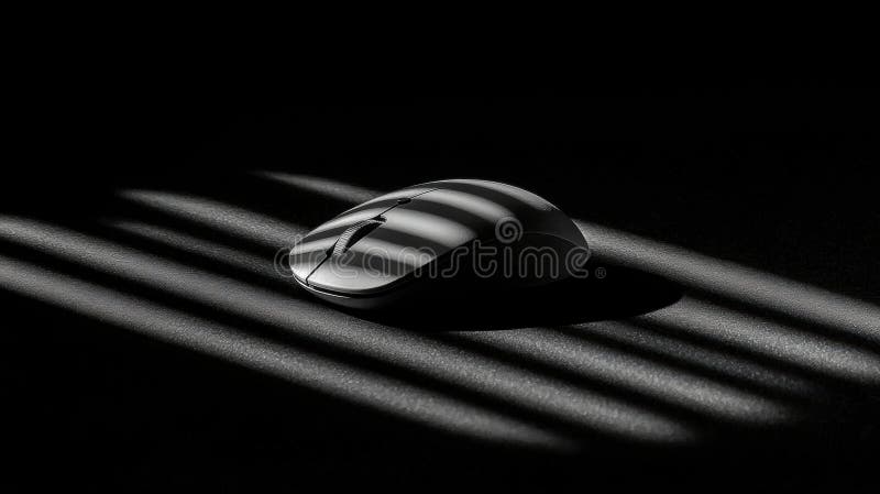 A Black and White Image of a Computer Mouse. Stock Photo - Image of ...