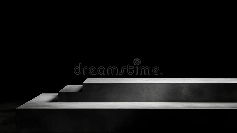 A Black and White Image of a Concrete Step Ladder. Stock Image - Image ...