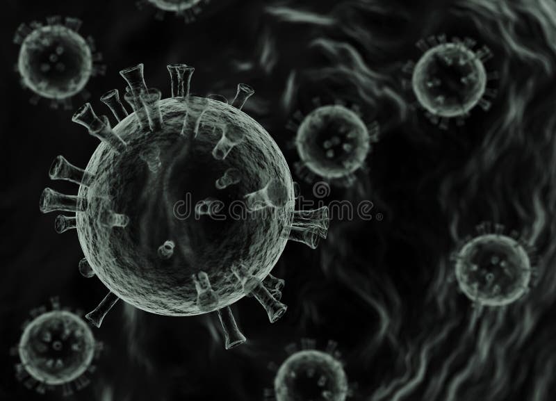 Black White Image of Coronavirus on Blank Background Stock Image ...