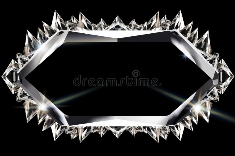 A Black and White Image of a Diamond Frame Stock Illustration ...