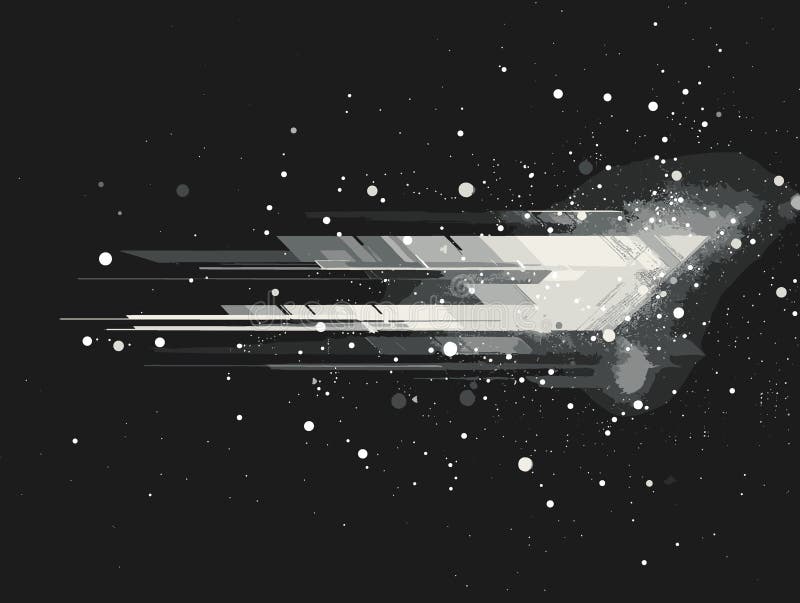 Black and White Image of a Fast Moving Object with a White Streak Stock ...