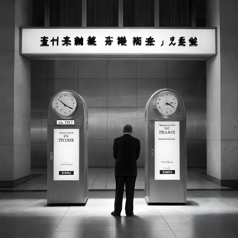 Waiting between Time Portals Stock Image - Image of modern ...