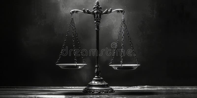 Black and White Photo of a Balance Scale. Generative AI Stock ...