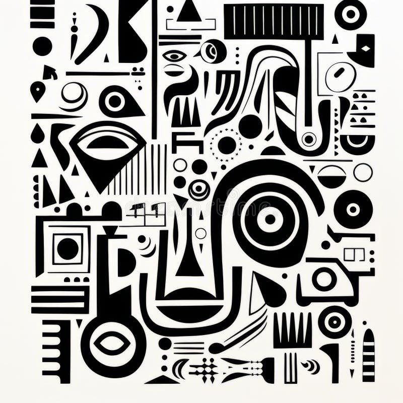 Abstract Print Inspired by Form and Shape Stock Illustration ...