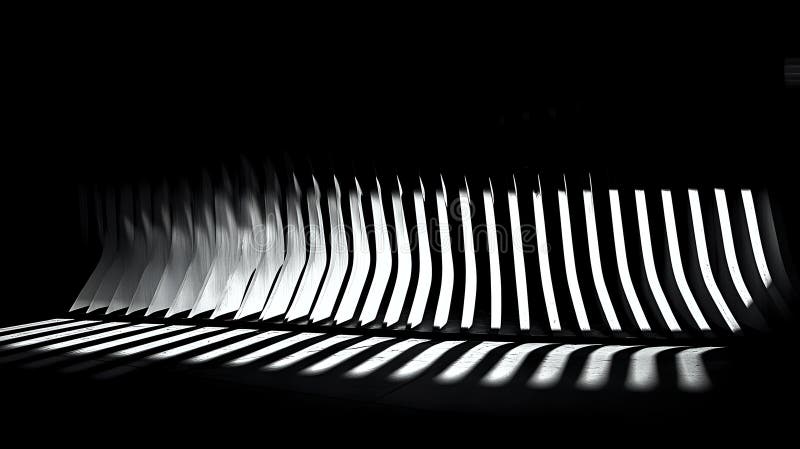 High Contrast Architectural Pattern with Vertical Slats and Shadows ...