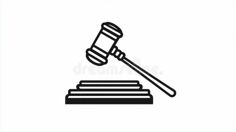 Black and White Image of a Gavel and a Stack of Three Books Stock Image ...