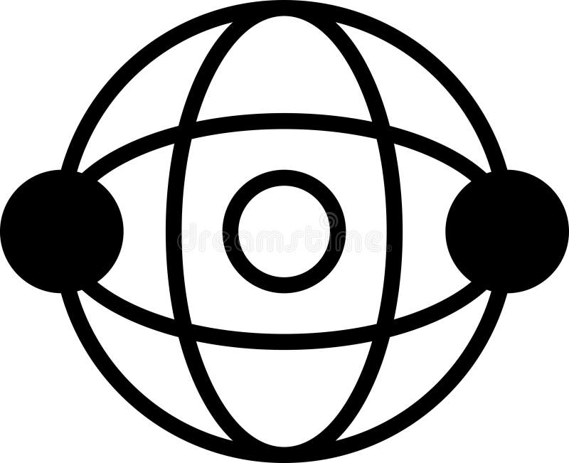 A Black and White Image of a Globe with Two Small Circles in the Middle ...