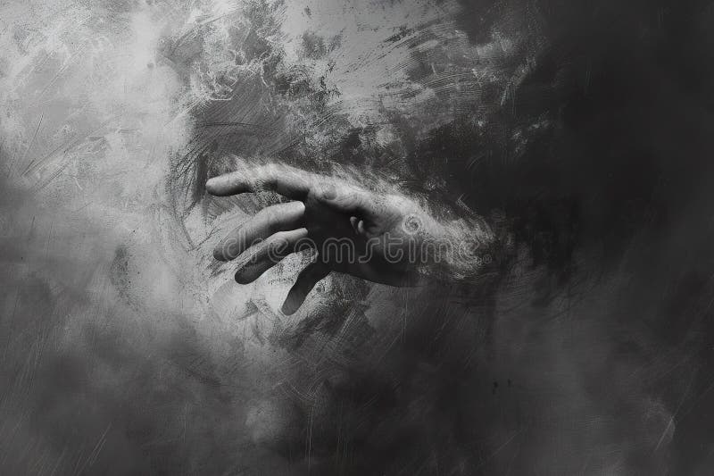 Reaching Hand in Abstract Shadows Stock Illustration - Illustration of ...