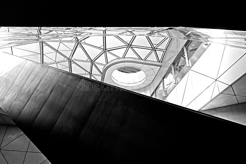 Modern Geometric Architecture Ceiling Stock Photo - Image of reflecting ...