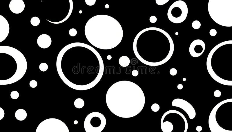 A Black and White Image of Many Circles Stock Illustration ...