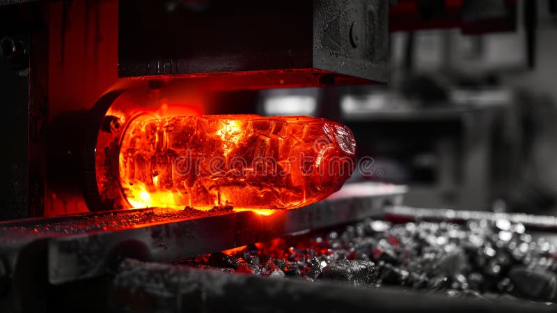 A Black and White Image of a Metal Being Melted Stock Image - Image of ...