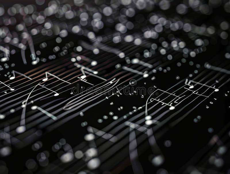 A Black and White Image of a Musical Score Stock Image - Image of ...