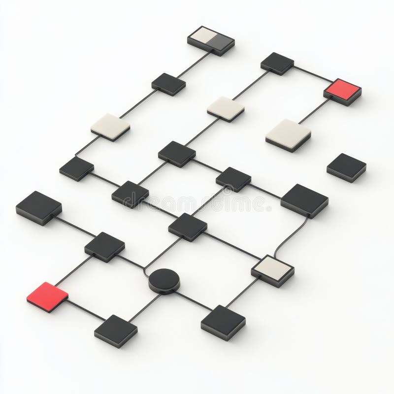 A Black and White Image of a Network of Squares and Lines Stock ...