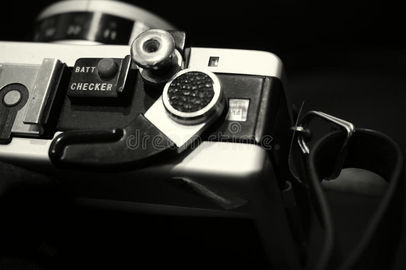 Black and White Image of an Old Manual Camera SLR Stock Image - Image ...