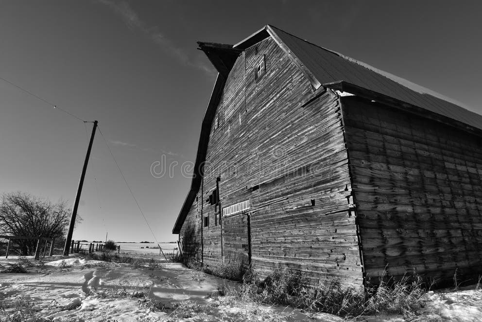 Old Run Down Barn stock photo. Image of barnyard, shingles - 105212070